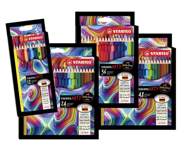 STABILO swans ARTY Coloured Pencils with Gold & Silver colors - Schwan-STABILO -Most colourful ...