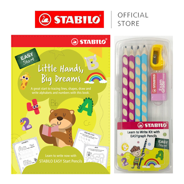 STABILO EASYgraph Jumbo 2B Ergonomic Pencil Kit + Write Book Little Ha ...