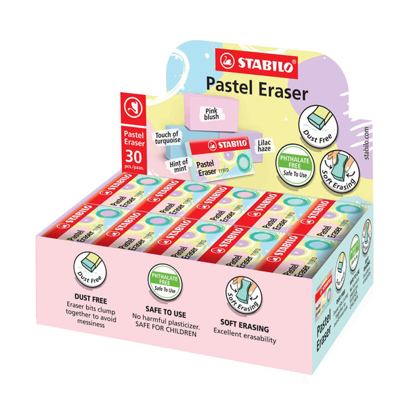 STABILO Pastel Eraser - Box of 30"s - Schwan-STABILO -Most colourful ...