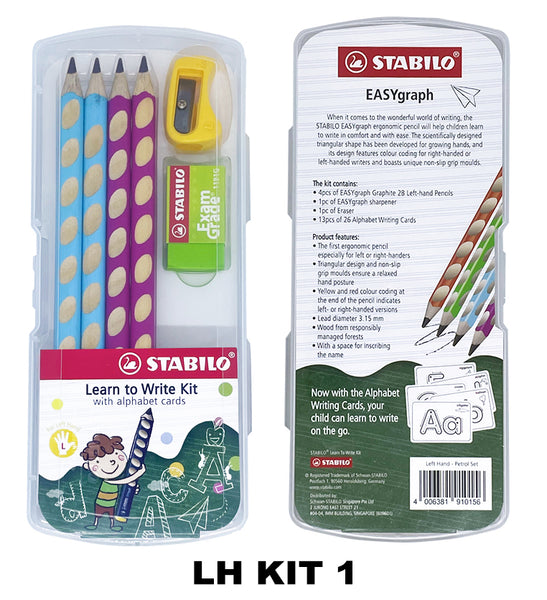 STABILO EASYgraph Jumbo-sized Ergonomic 2B Wooden Pencil Case Set ...