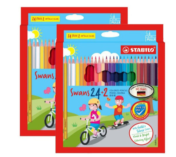 STABILO Swans [Twin Pack] Colored Pencils 13/26 Colours - Schwan ...